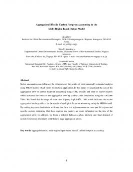 Aggregation Effect in Carbon Footprint Accounting by the Multi-region Input-Output Model